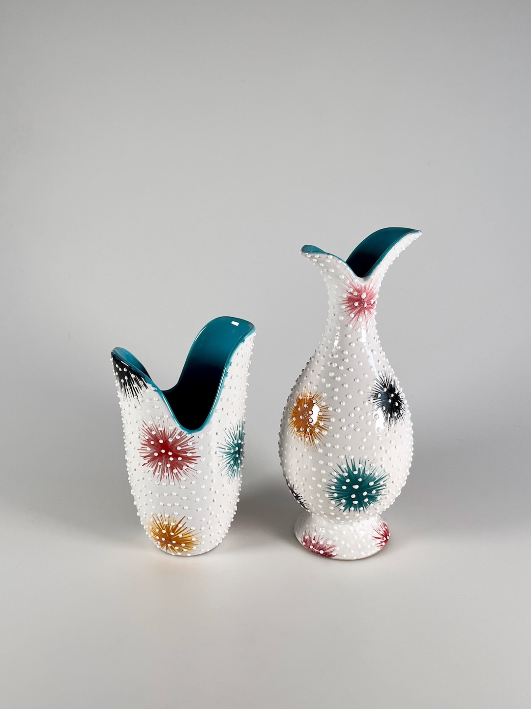 Vintage Volpi Deruta Italian Pottery Vases 1950s Midcentury Retro ...