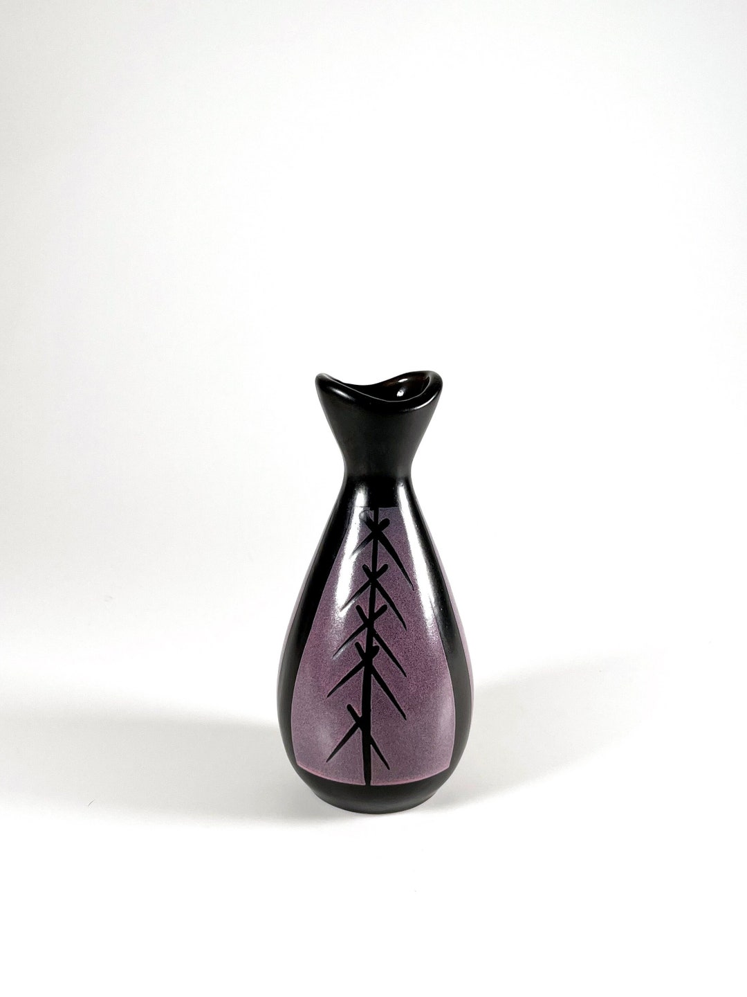 Vintage VEB Strehla Keramik Vase 1950s East German Pottery Fat Lava ...