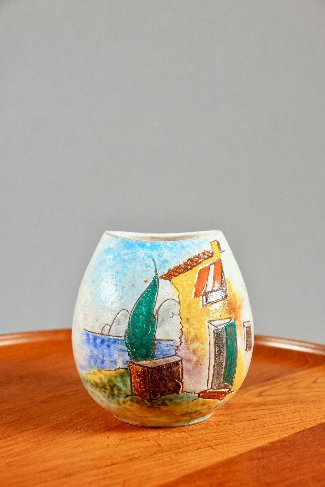 1950s Herta Huber-roethe Vase: West German Studio Pottery, Lake Garda ...