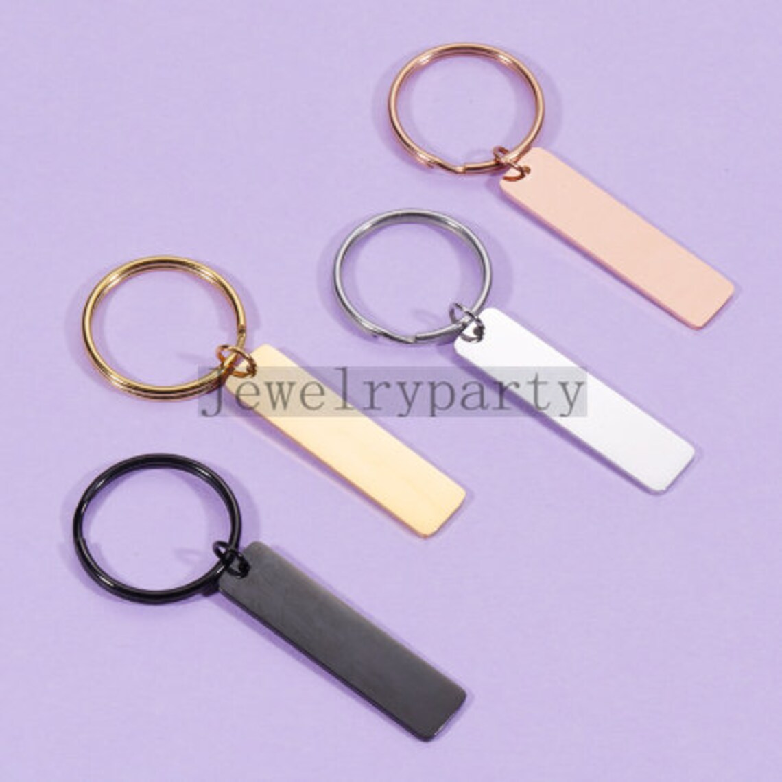 5pcs Blank Bar Keychain, Bar Keyring Supplies,mirror Polished Engraving ...