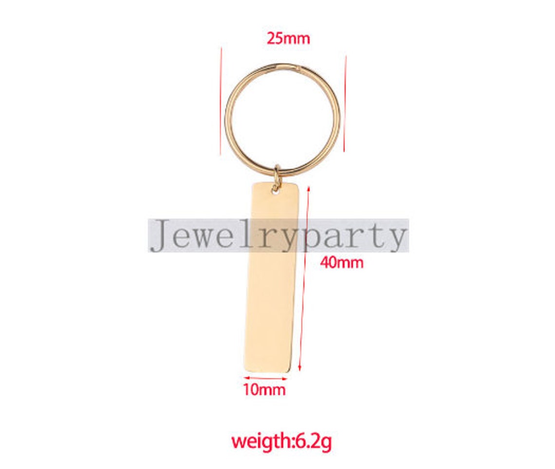 5pcs Blank Bar Keychain, Bar Keyring Supplies,mirror Polished Engraving ...