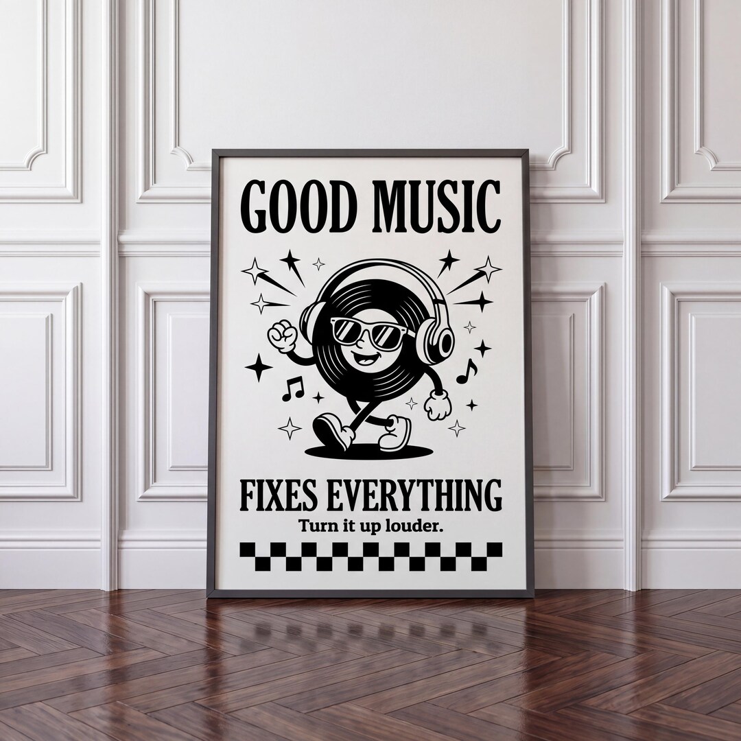 Good Music Fixes Everything - Retro Music Wall Art - Vinyl Record ...