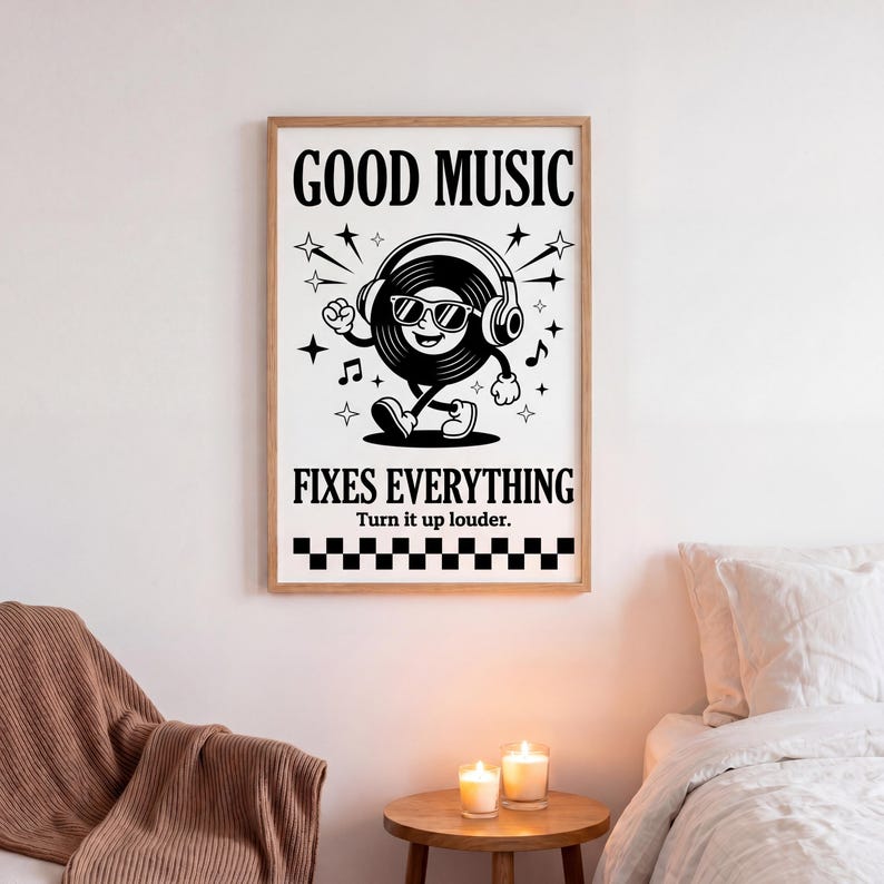 Good Music Fixes Everything - Retro Music Wall Art - Vinyl Record ...