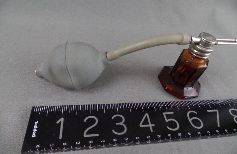 Vintage Atomizer Spray Bottle Brown Glass Silver Tip Bulb - Etsy