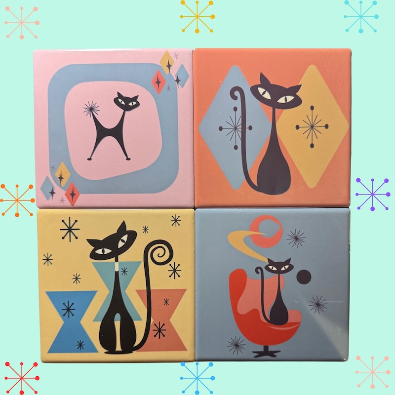 Atomic Cat Art - Etsy
