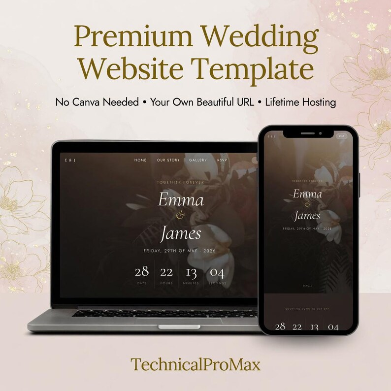 Premium Editable Wedding Website Template | Lifetime Hosting | No Canva ...