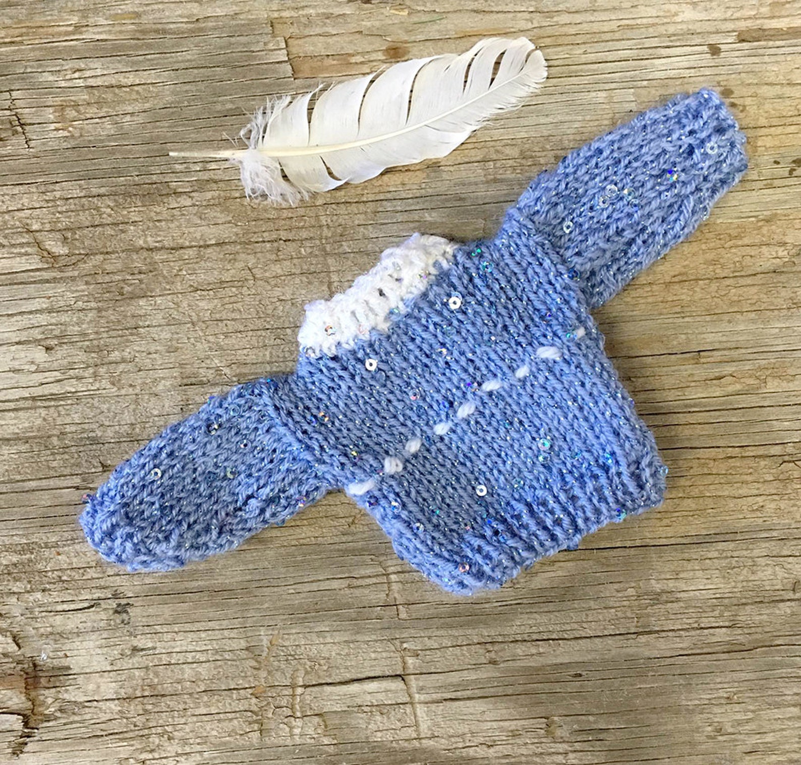 Blue Miniature Sweater- Chest 3.25 Inches Across- Doll Sweater, Teddy ...
