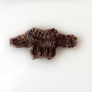 Key Sweater- 1 Inch Across Chest- Brown Tweed- Handmade Tiny Sweater ...