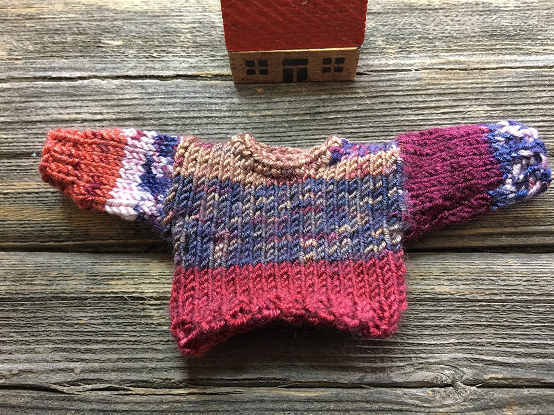 Miniature Knitted Sweater- Doll Clothes- 1:6 Scale- Rust, Brown, Purple ...