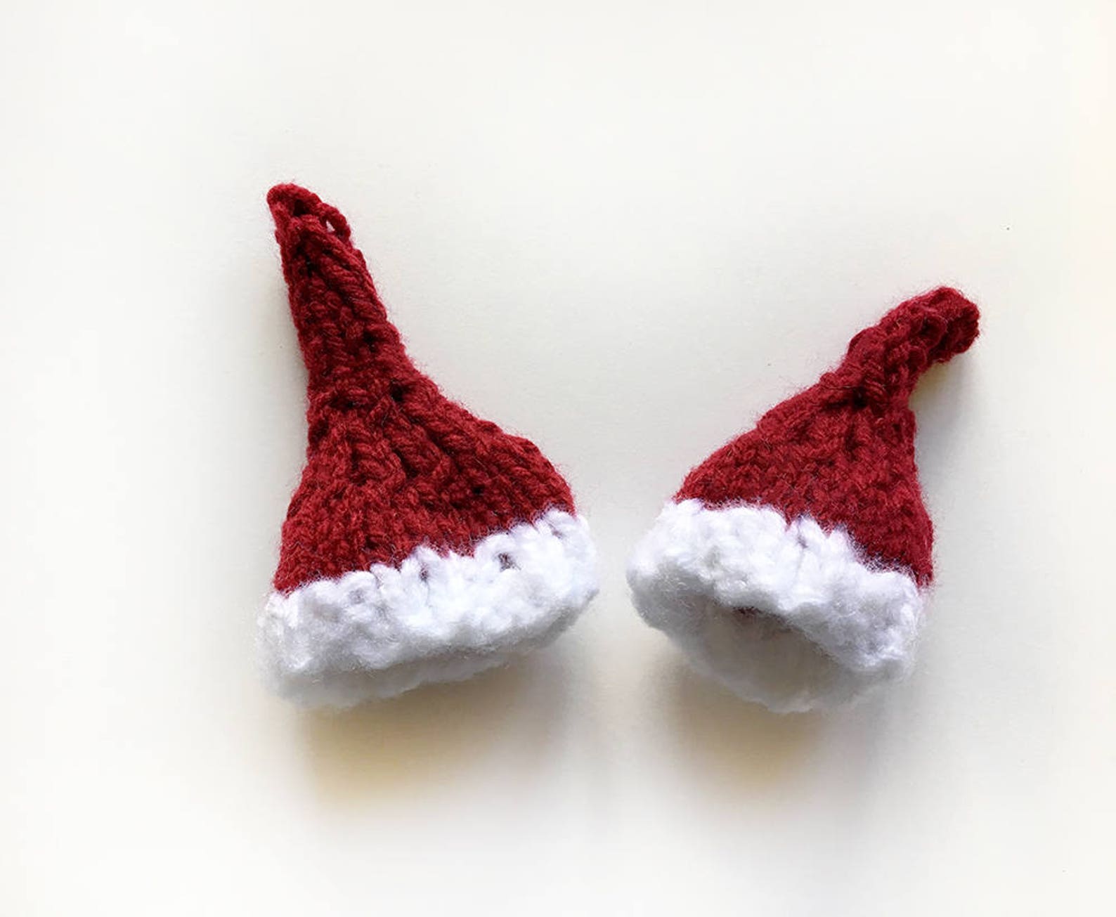 Santa Miniature Hats 2 Tiny Knit Red Caps Doll Hats Bears - Etsy