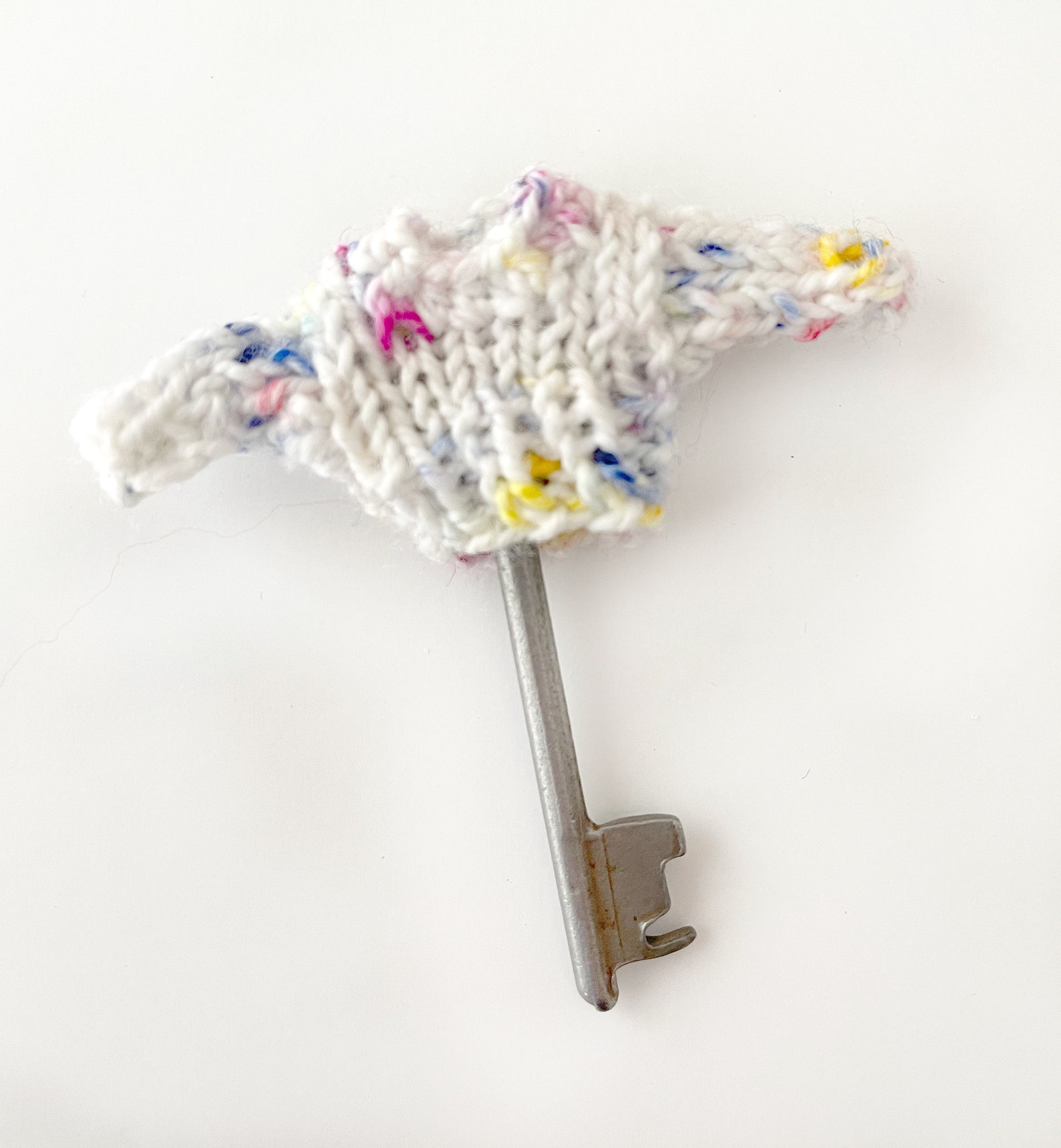 Key Sweater- 1 Inch Across Chest- White Sprinkle- Handmade Tiny Sweater ...