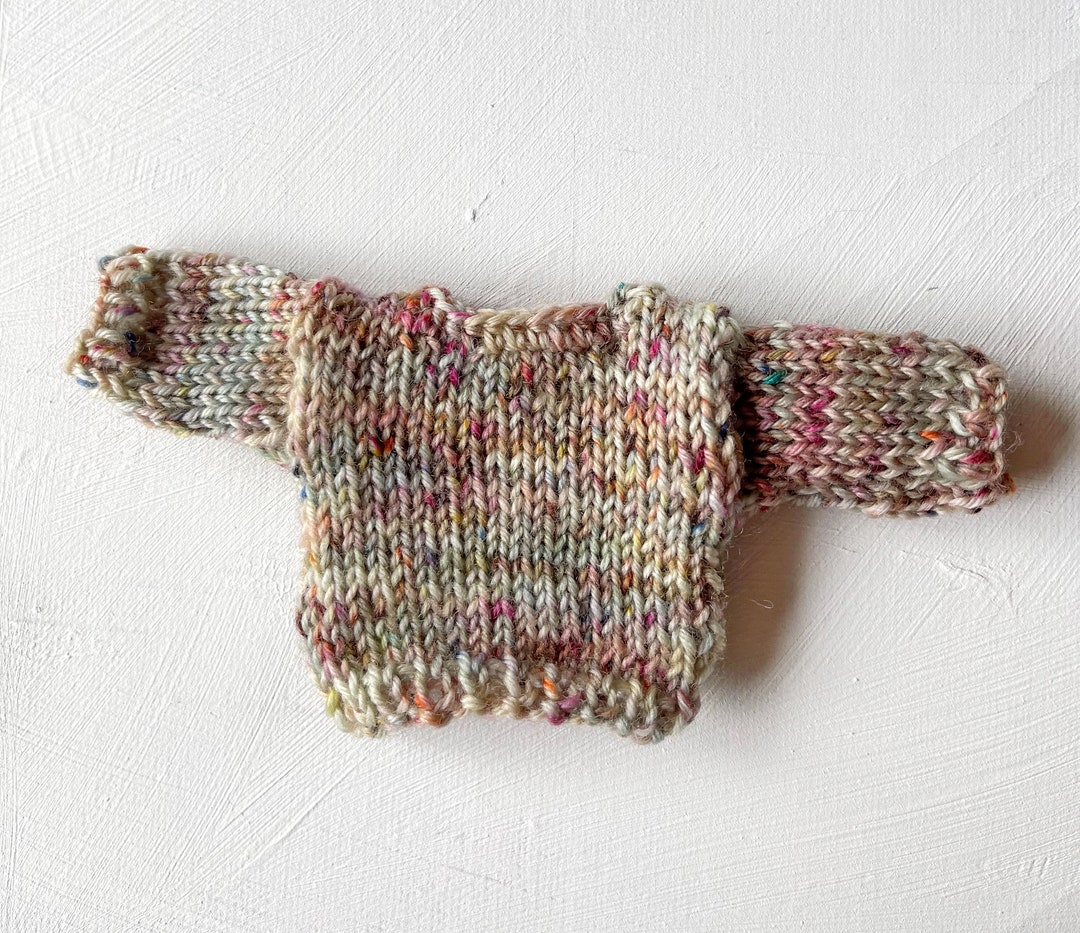 Handmade Miniature Knit Sweater – 1:6 Scale Doll Clothes- Green Pink ...
