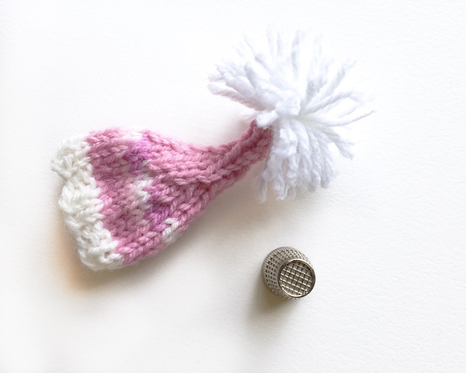 Art & Collectibles 2 Inches Across Pink Miniature Hat Doll Elf Hat Hand ...