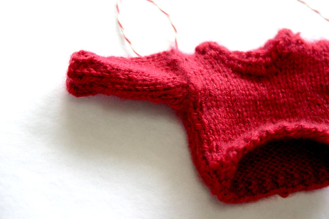 Miniature Knit Red Sweater- 1 to 6 Scale, Bear Sweater- Doll Jumper- 2 ...