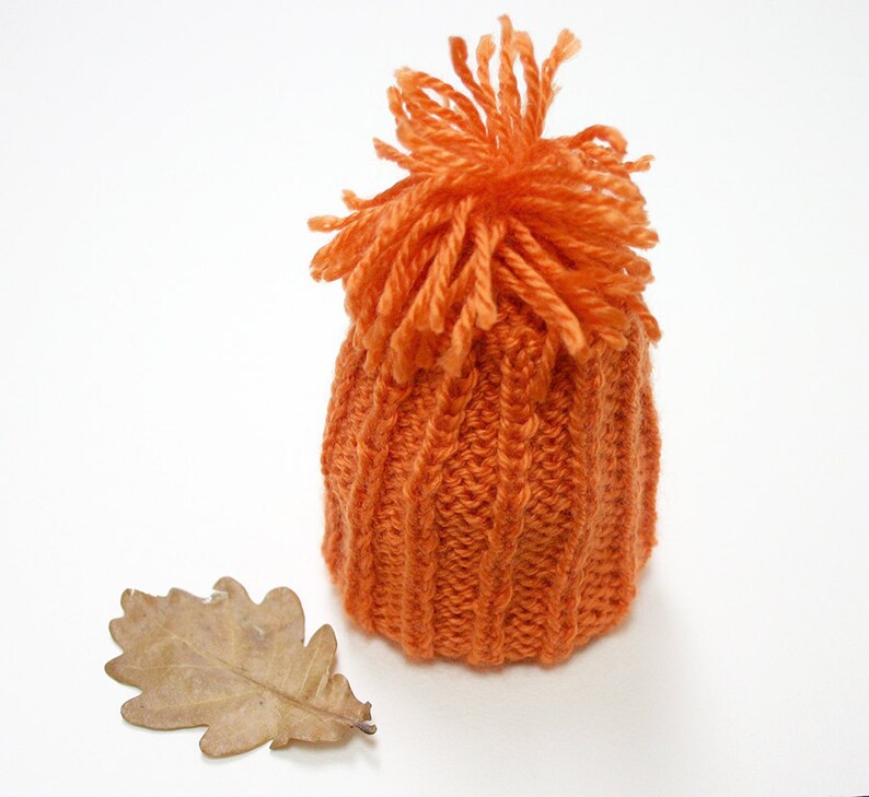 Orange Preemie Baby Hat Hand Knitted Cap Charity Donation - Etsy