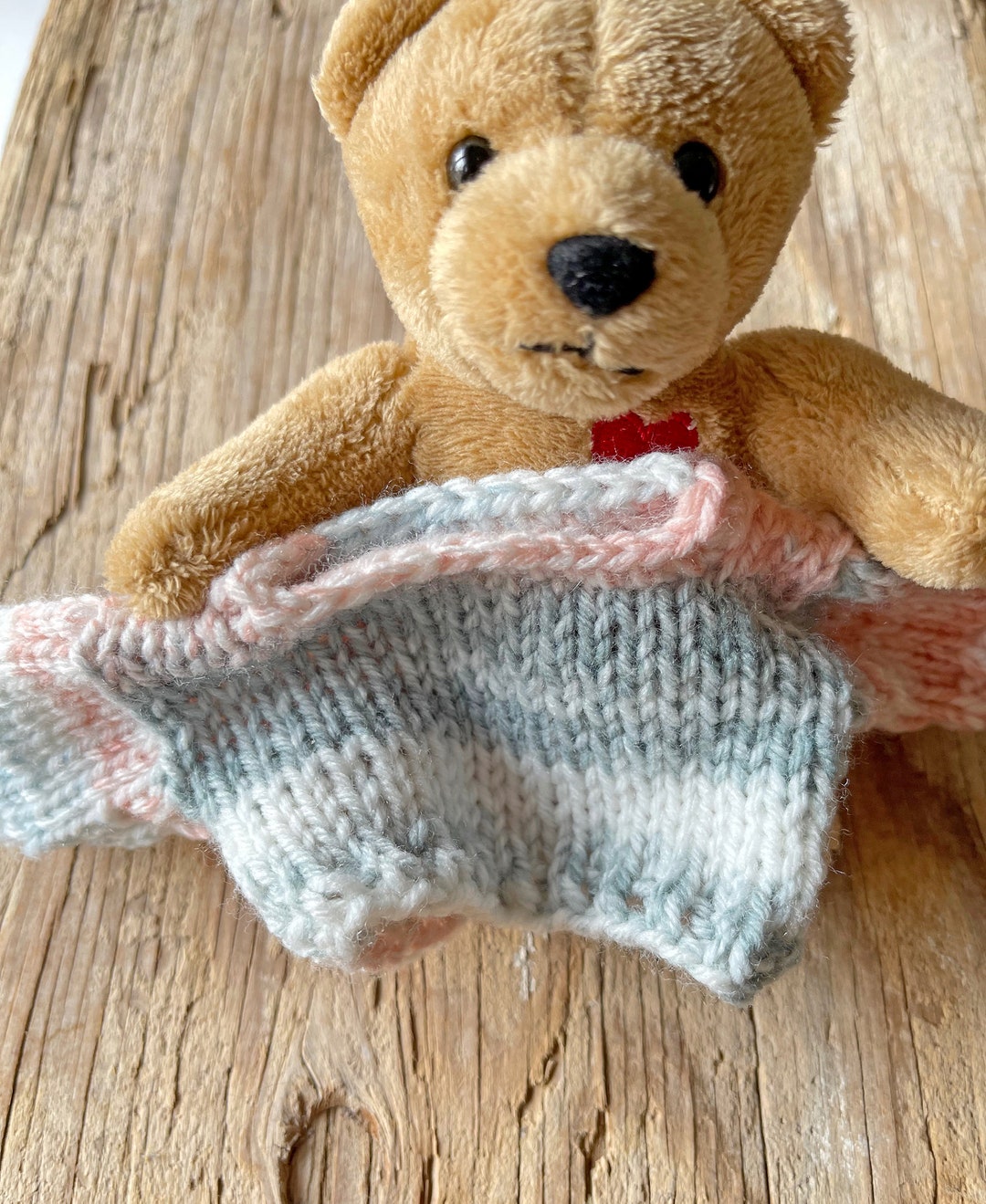 Miniature Knit Sweater- Doll Jumper, Bear Clothes- Salmon Pink, Blue ...
