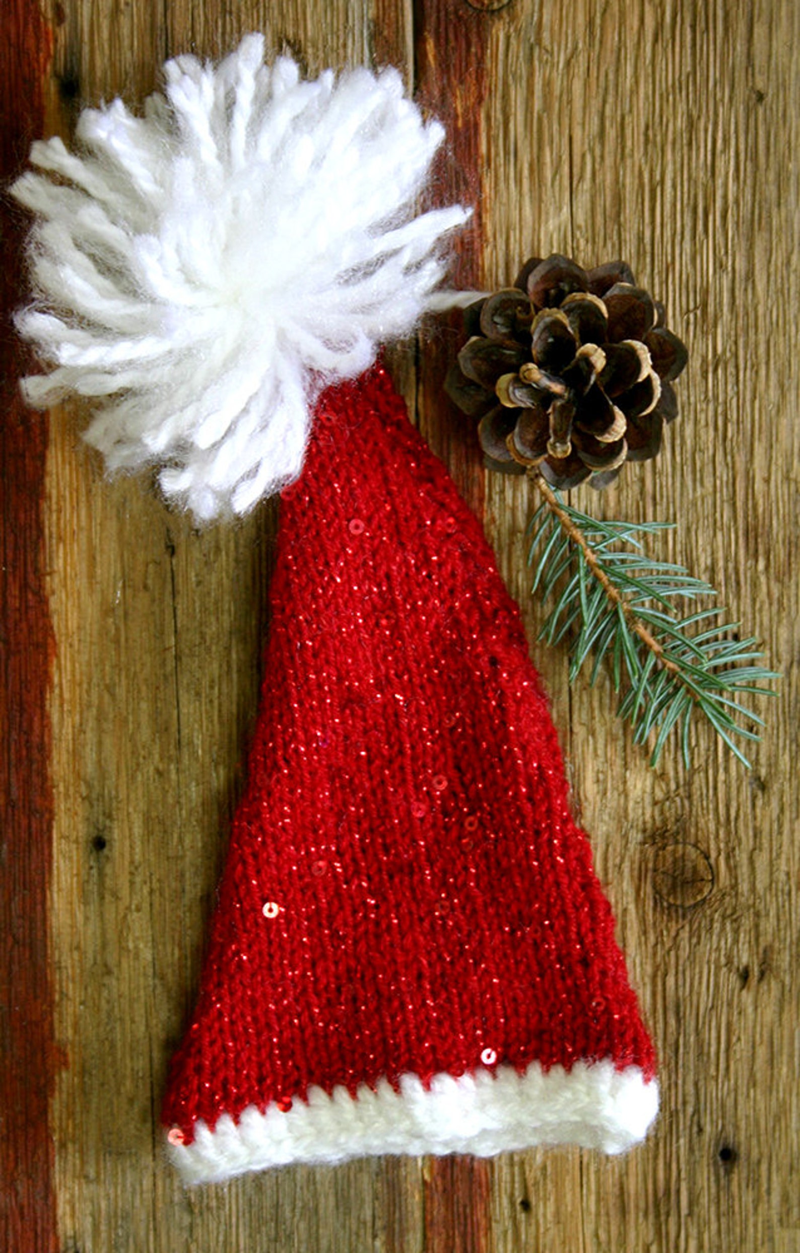 Miniature Santa Hat Small Mini Cap Sequinned Christmas | Etsy