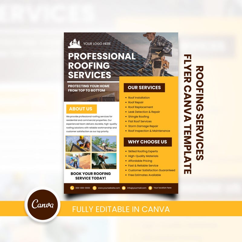 Roofing Flyer Template - Etsy