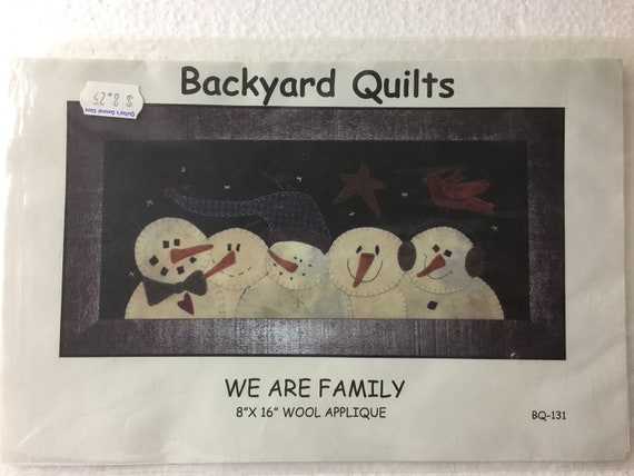 We Are Family 8x16 Wool Applique Pattern by Backyard | Etsy