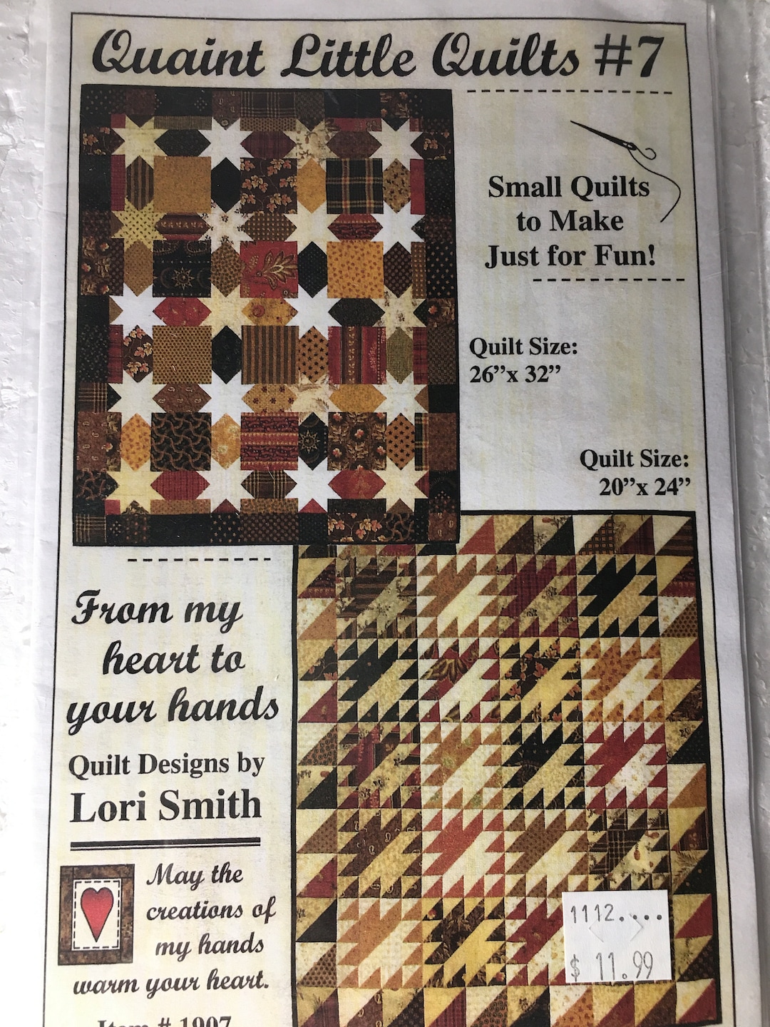 Quaint Little Quilts Miniature Quilts, Sewing Pattern #7 Uncut UC Uncut ...