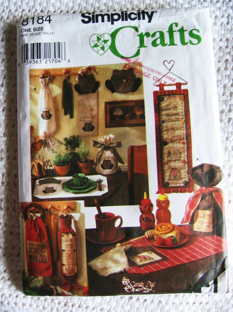 Simplicity Crafts Kitchen Accessories Sewing Pattern 8184 UC FF Uncut ...