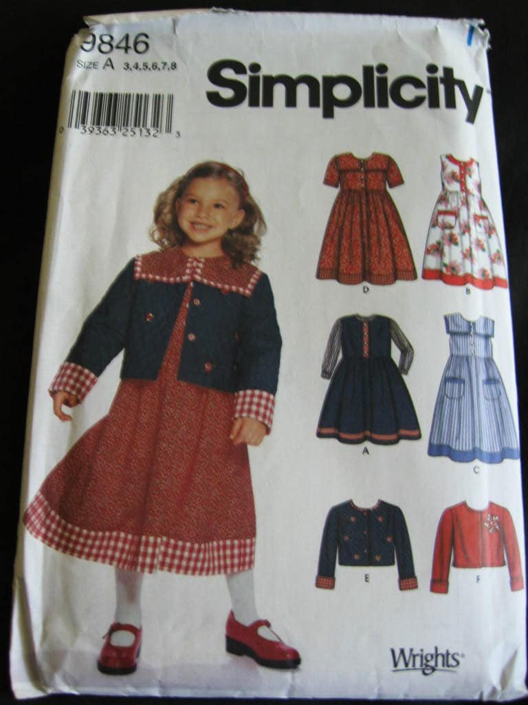Simplicity Girls Jumper Jacket and Dress Pattern 9846 Size 3 | Etsy