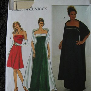 Simplicity Jessica Mcclintock Evening Gown Dress and Wrap Sewing ...