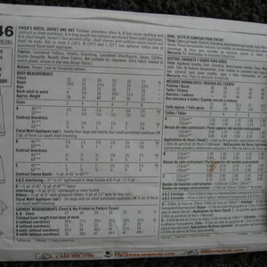 Simplicity Girls Toddlers Dress Jacket Hat Sewing Pattern 9146 Uncut ...