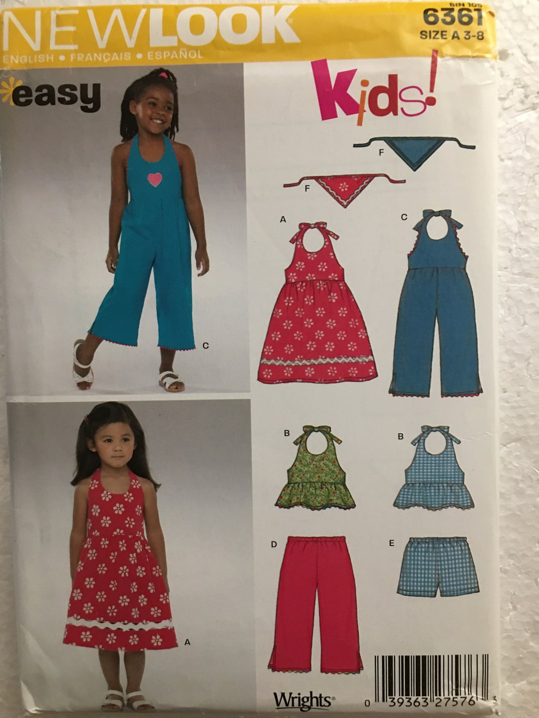 New Look Kids by Simplicity Halter Top Dress Shorts Pants Jumper Sewing ...