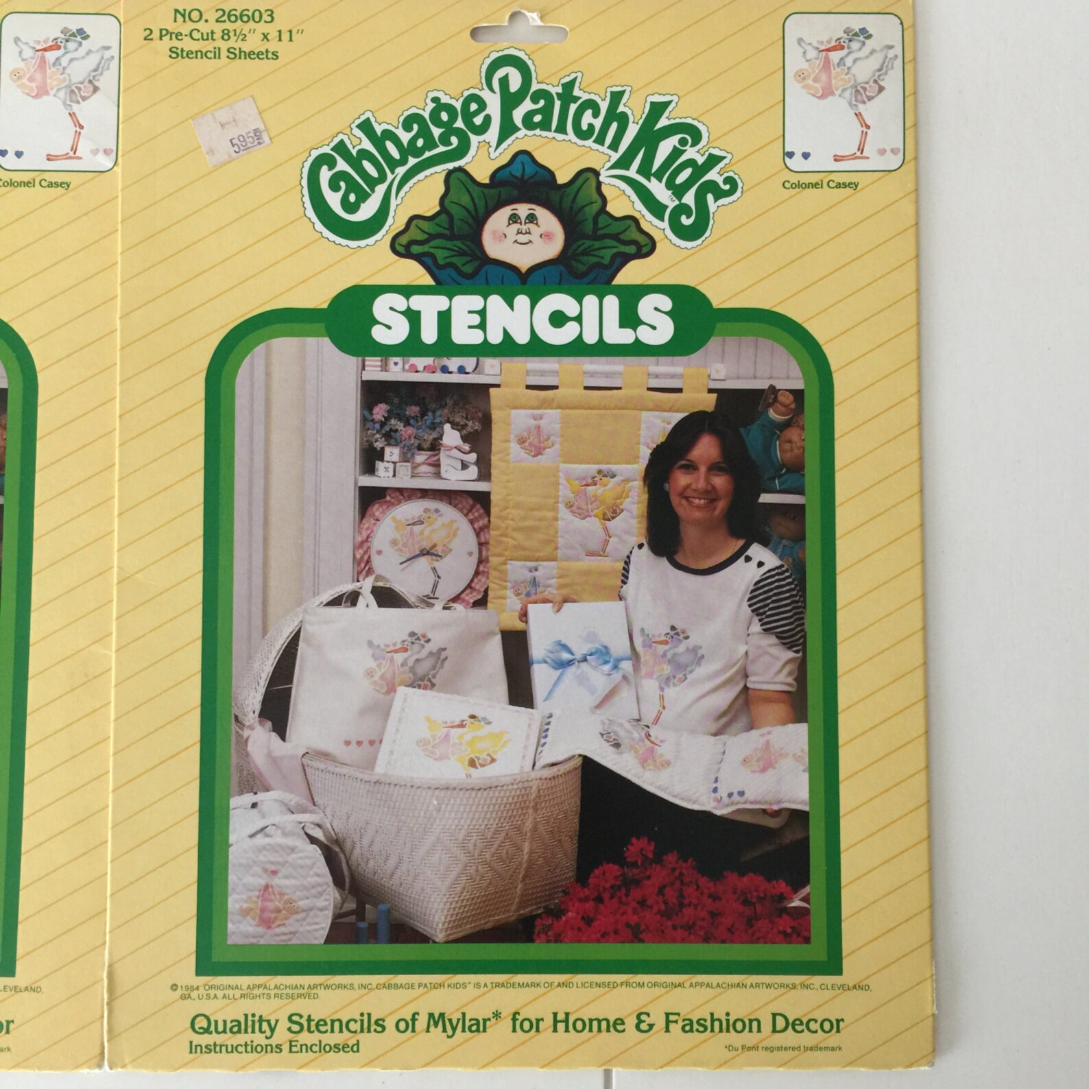 Vintage Cabbage Patch Kids Colonel Casey Stork Stencil Wall Fabric ...