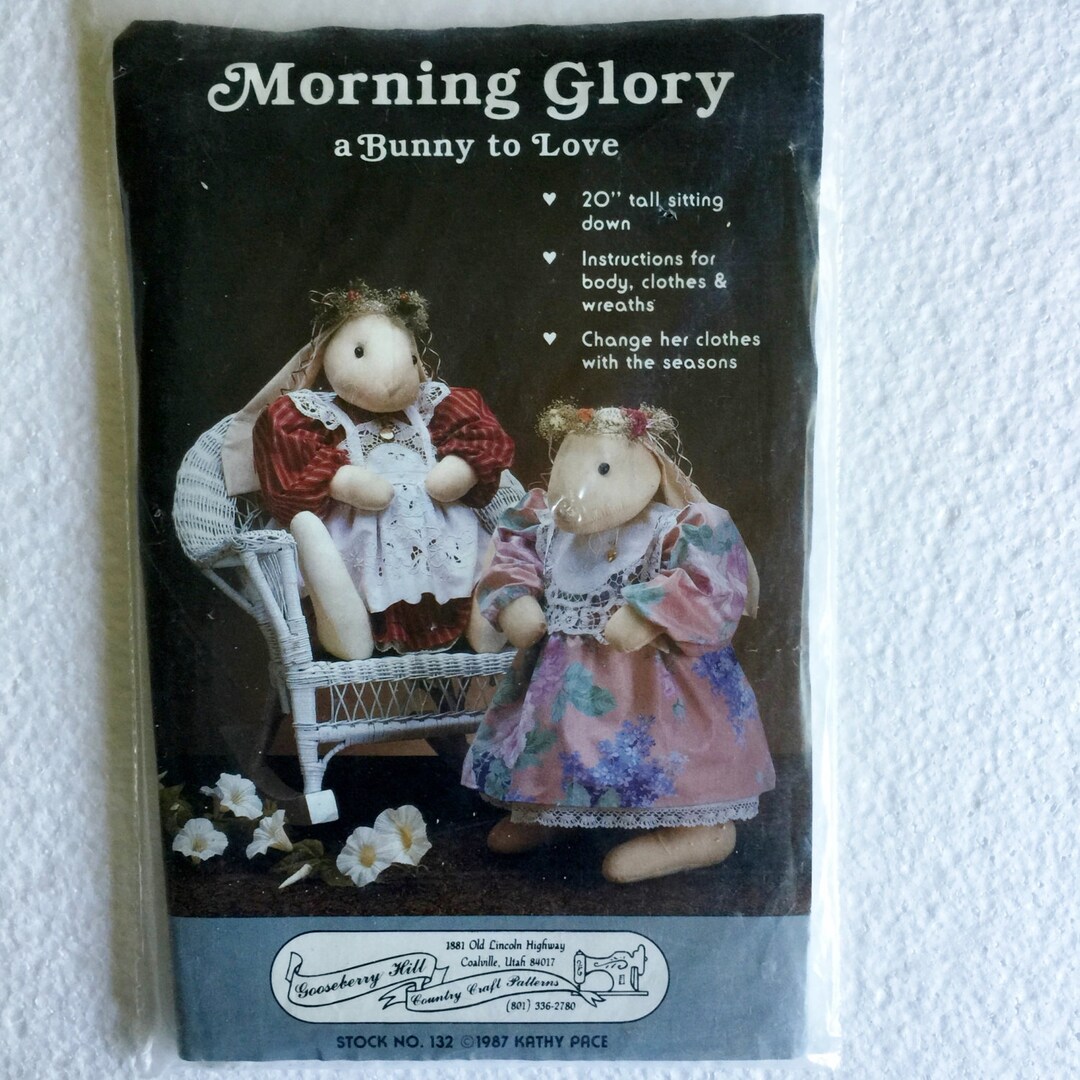 Gooseberry Hill Morning Glory a Bunny to Love Bunny Rabbit Doll Pattern ...