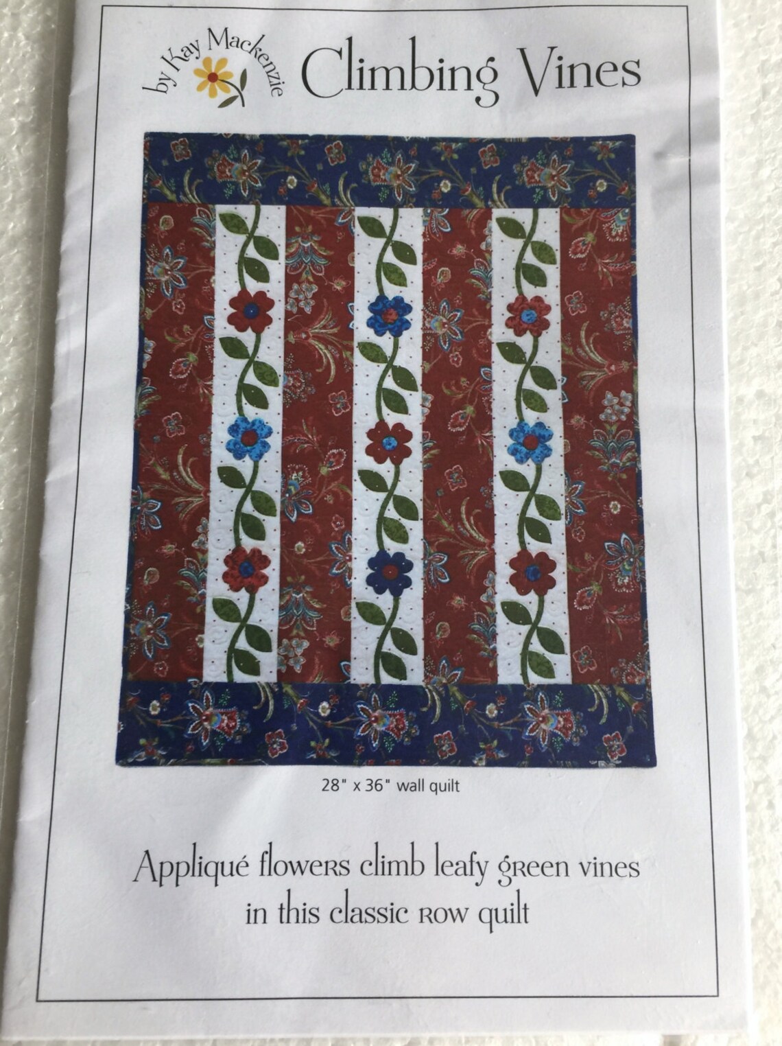 Climbing Vines Floral Wall Quilt Sewing Pattern UC FF Uncut Quilting ...