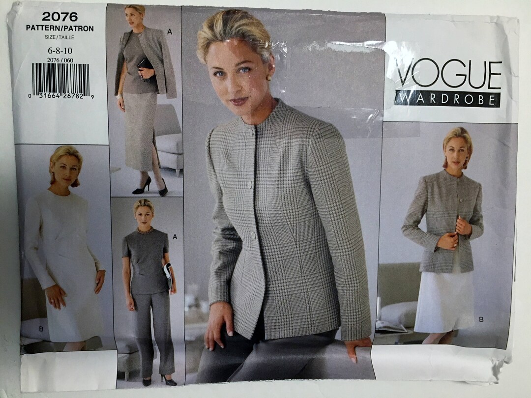 Vogue #2076 Misses Wardrobe Dress Jacket Top Skirt and Pants Sewing ...