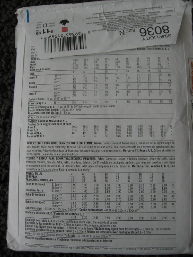 Simplicity Jessica Mcclintock Evening Gown Dress and Wrap Sewing ...