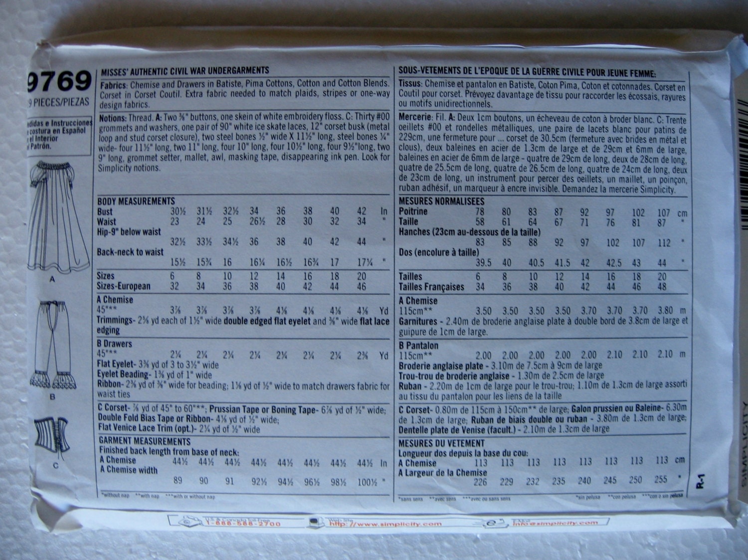 Simplicity Misses Fashion Historian Civil War Undergarments Sewing ...