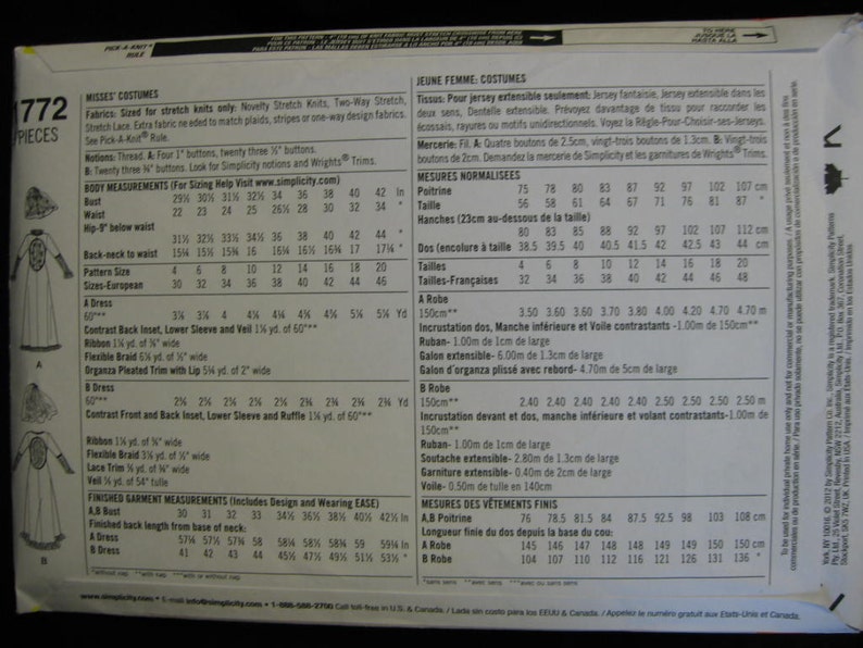 Simplicity Steampunk Victorian Bustle Skirt Corset Dress Costume Sewing Pattern 1772 UC Uncut FF ...