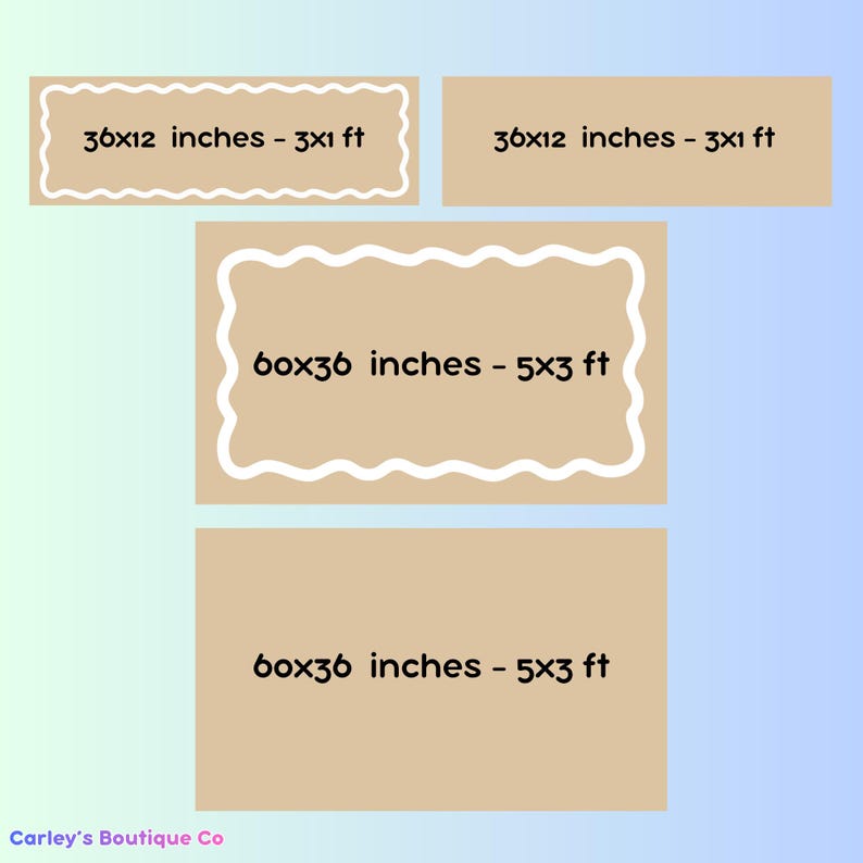Blank Banner Canva Templates | Wavy Border, Multiple Sizes (digital ...