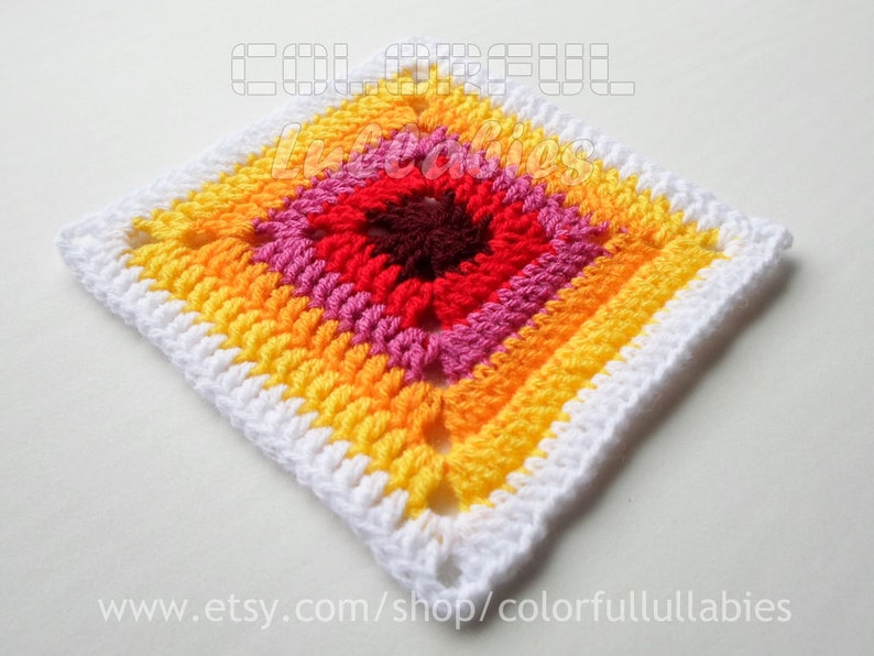 Crochet Chart Pattern - Sc, Hdc, Dc and Tr Solid Square Pattern. 4 ...