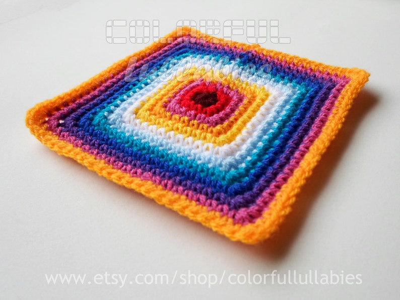 Crochet Chart Pattern - Sc, Hdc, Dc and Tr Solid Square Pattern. 4 ...