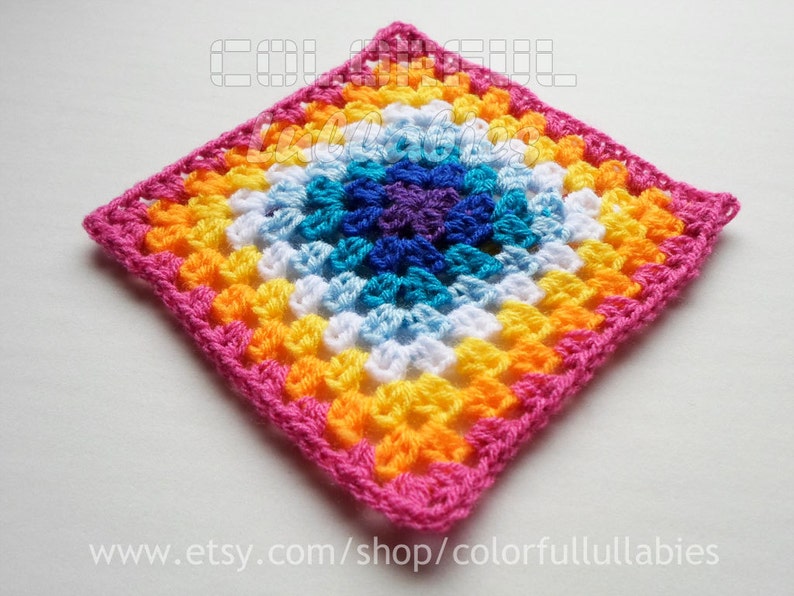 Crochet Chart Pattern - Sc, Hdc, Dc and Tr Granny Square Pattern. 4 ...