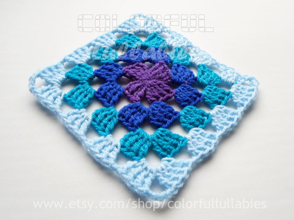 Crochet Chart Pattern - Sc, Hdc, Dc and Tr Granny Square Pattern. 4 ...