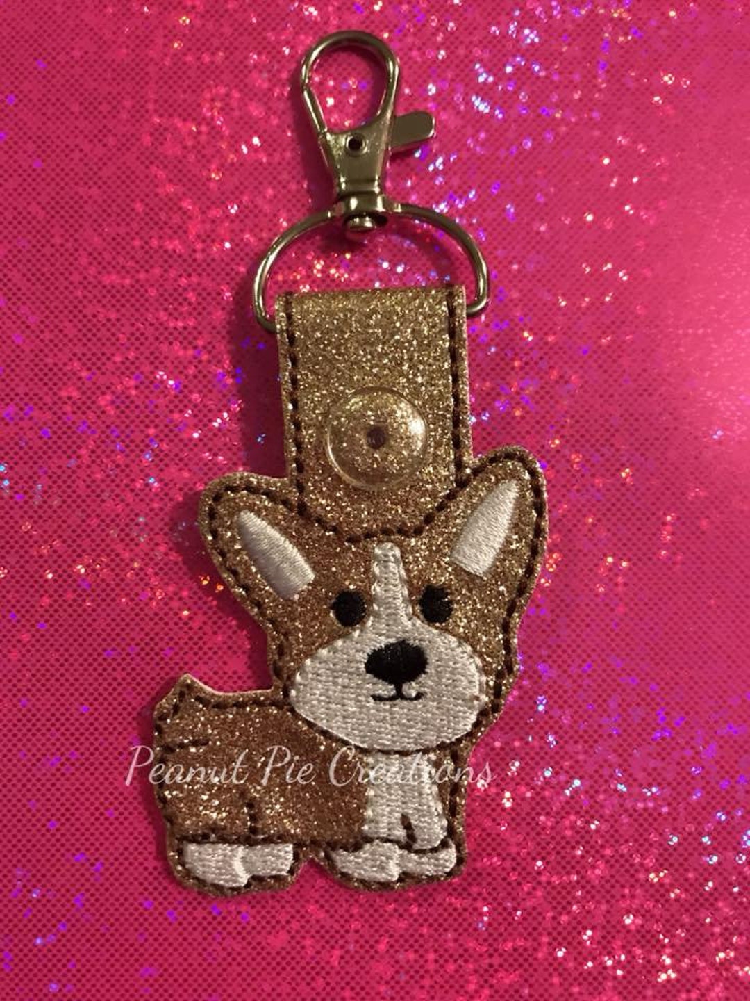 Corgi Pup Snap Tab - Key Fob - Dog - Puppy - Rescue - Gift - Party ...
