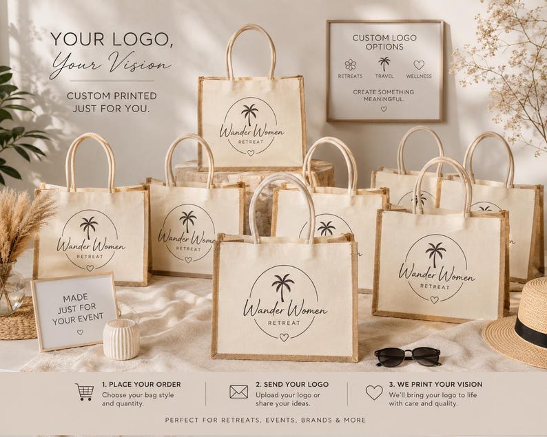 Custom Logo Tote Bags Bulk, Corporate Event Welcome Bags, Branded Tote ...