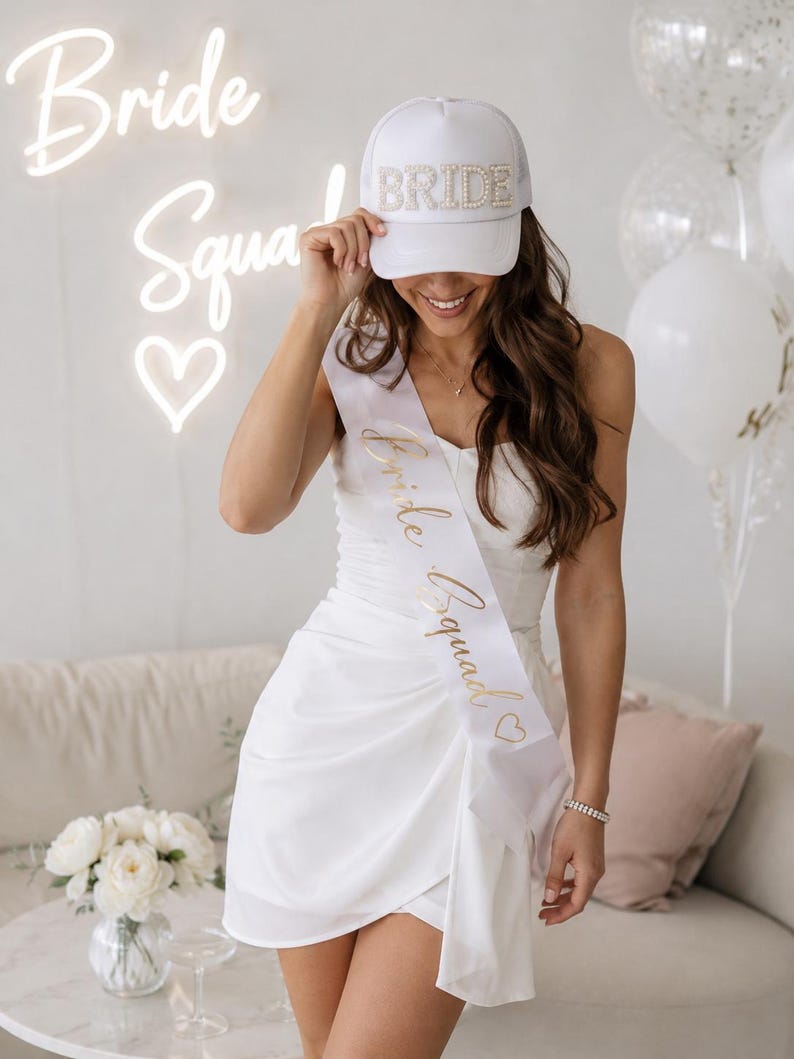 Bride Trucker Hat, Pearl Bride Cap, Bridal Hat, Bachelorette Party Hat ...