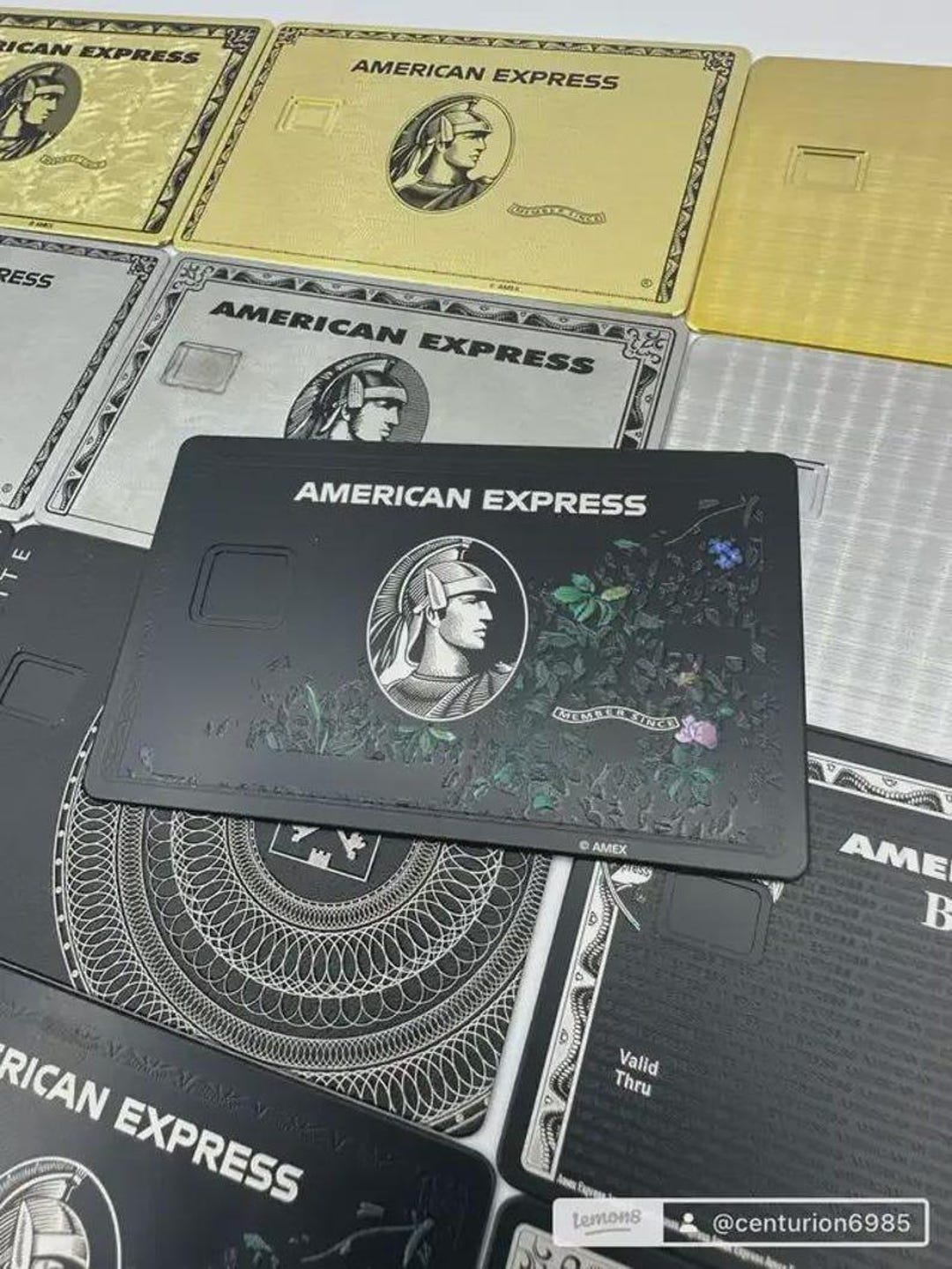 Custom Floral Metal Card , Amex Black Centurion Replica – Laser ...