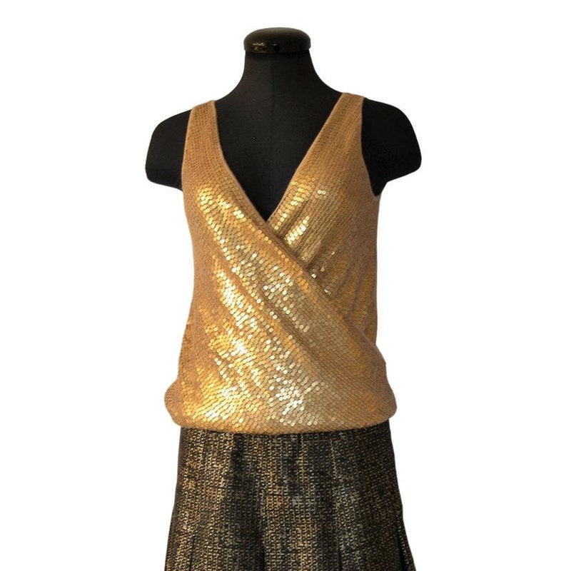 Gold Sequin Top - Etsy