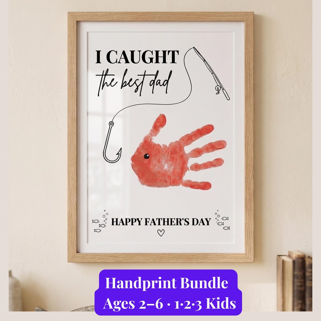 Father's Day Handprint Fish Art | Kids Keepsake Bundle (digital ...