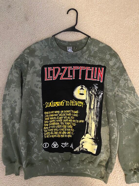 LED ZEPPELIN Tee Sewed on Distressed Sweatshirt - Etsy
