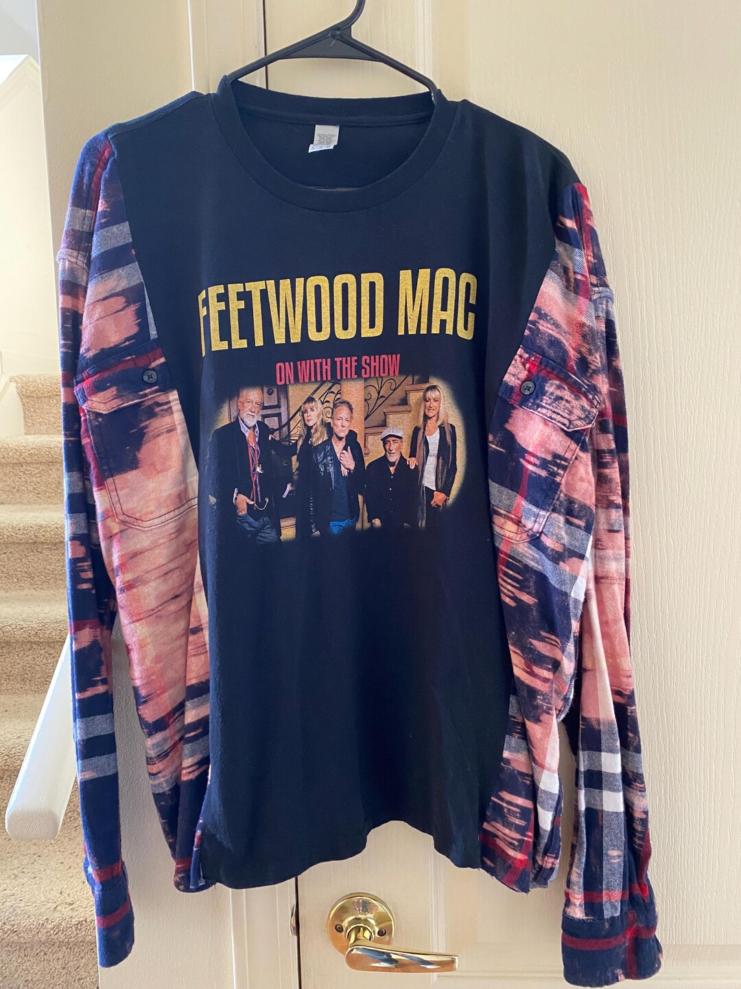 REWORKED DISTRESSED SPICED Fleetwood Mac Tee With Distressed Flannel ...
