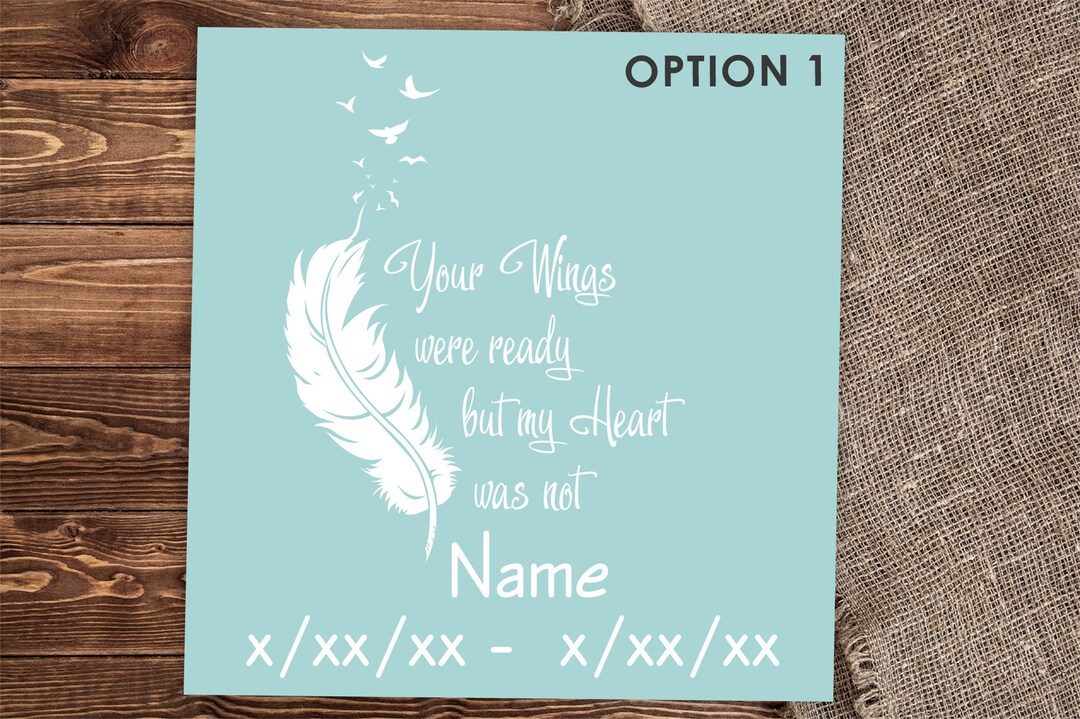 In Loving Memory Decal Feather and Birds Decal Memorial Decal Vinyl ...